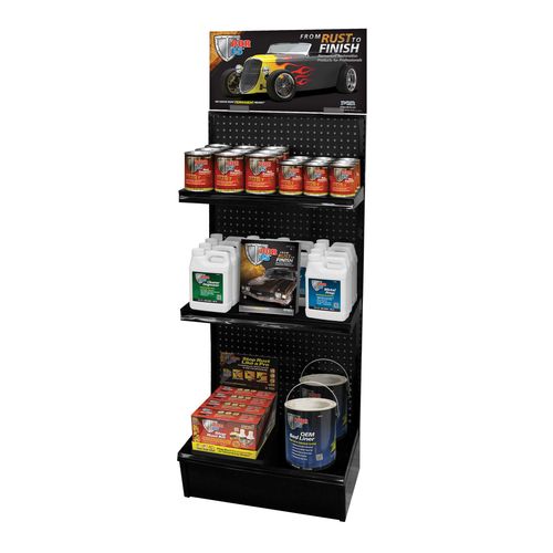 POR-15 49619 Merchandiser Display, 2 ft H, 3 Shelves and Header Sign