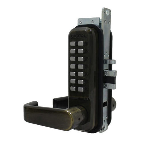 Lockey 2985-AB Mechanical Keyless Narrow Stile Lever Lock Single ...
