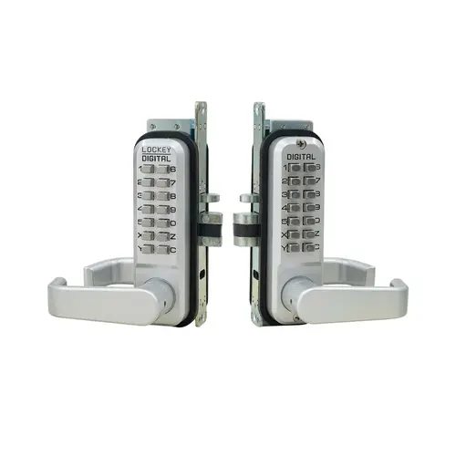 Lockey 2985DC-MG Mechanical Keyless Narrow Stile Lever Lock Double ...