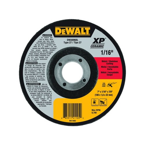 DEWALT DWA8960L Ceramic Cutoff Wheel - Type 1 (Straight) - 7" Diameter ...