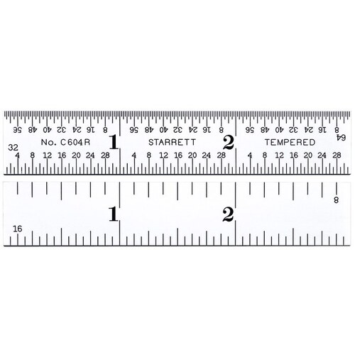 Starrett C604R-3 Spring-Tempered Steel Rule - 3" Length - 9/16" Wide ...