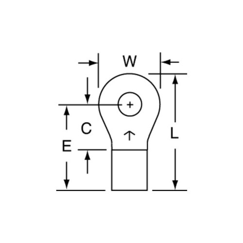 3M M10-6RK Yellow Brazed Non-Insulated Brazed Ring Terminal - 0.73 ...