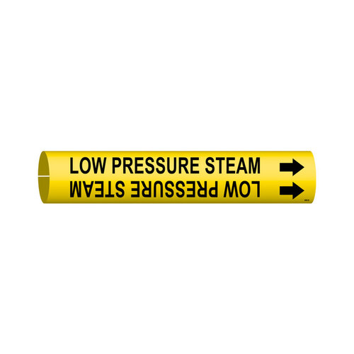 Brady 4092-B Snap-On Black on Yellow Plastic Steam Snap-On Pipe Marker ...