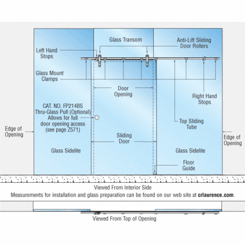 CRL LSGM4BS Brushed Stainless Laguna Series Single Sliding Door with ...