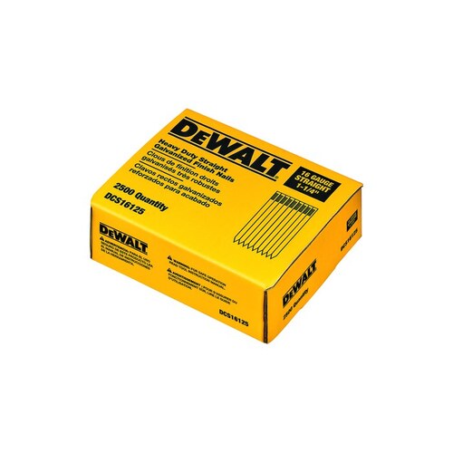 DEWALT DCS16125 Finish Nail, 1-1/4 in L, 16 Gauge, Steel, Galvanized ...