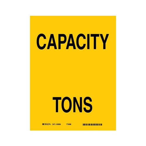 Brady 47116 B-120 Fiberglass Rectangle Yellow Equipment Safety Sign ...