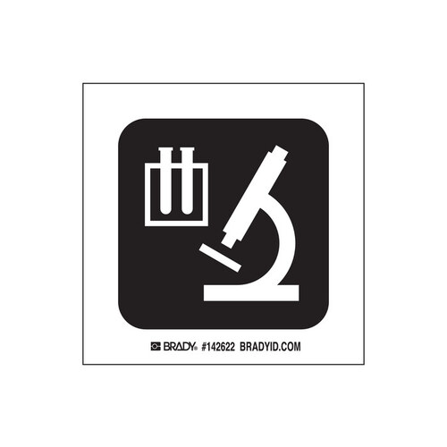 Brady 142568 B-302 Polyester Square White Laboratory Sign - 8" Width x ...