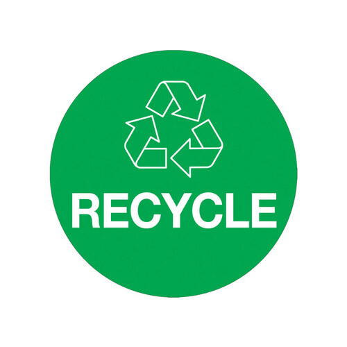 Tape Logic DL1310 Green Paper Recycle Label - 3" Width - 3" Height
