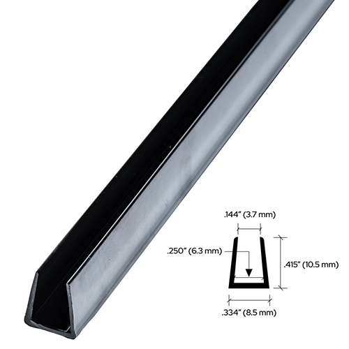 CRL D720BL Black 1/4" Plastic Edge Molding - 144" Stock Length