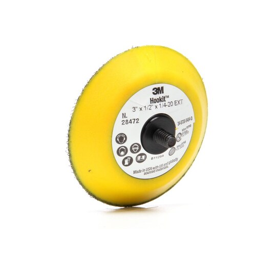 3M 28472 Regular Disc Pad, 3 in Dia, 1/4 in - 20 TPI Arbor, Hook and ...