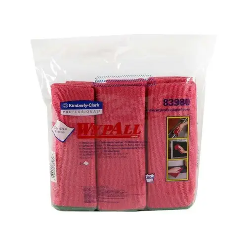 WypAll 83980 15.75 in. x 15.75 in. Red Reusable Microfiber Cloths (, 6 ...