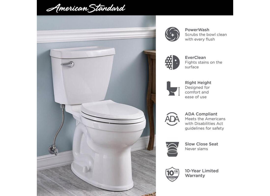 American Standard 731AA001S.020 Champion 4 ADA Complete Toilet Elongated Bowl 1.6 gpf Flush 12 in Rough In White Buy Now