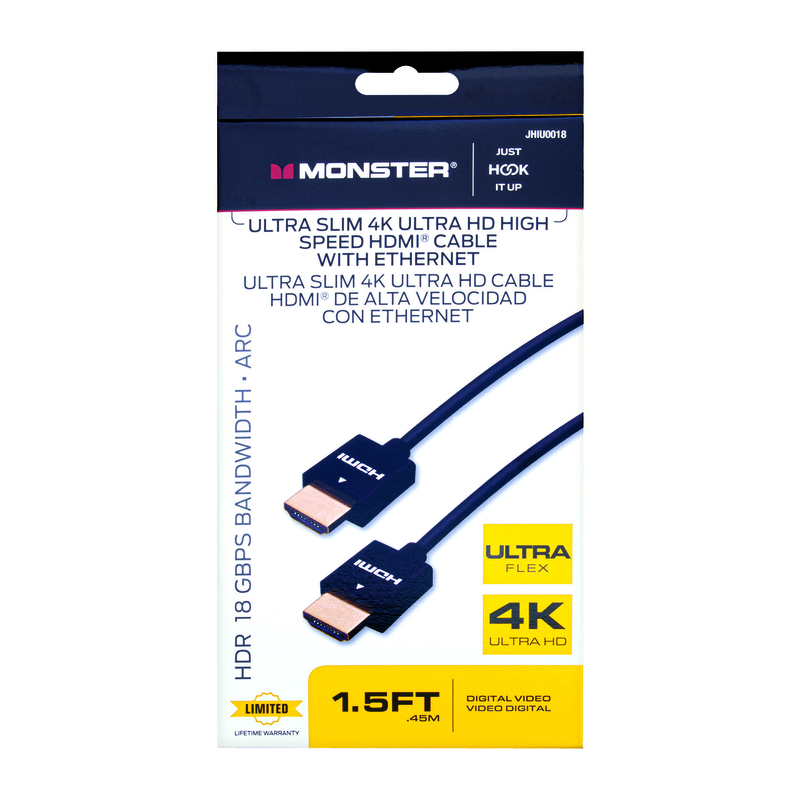 Monster JHIU0018 High Speed Cable with Ethernet Just Hook It Monster JHIU0018 High Speed Cable with Ethernet Just Hook It