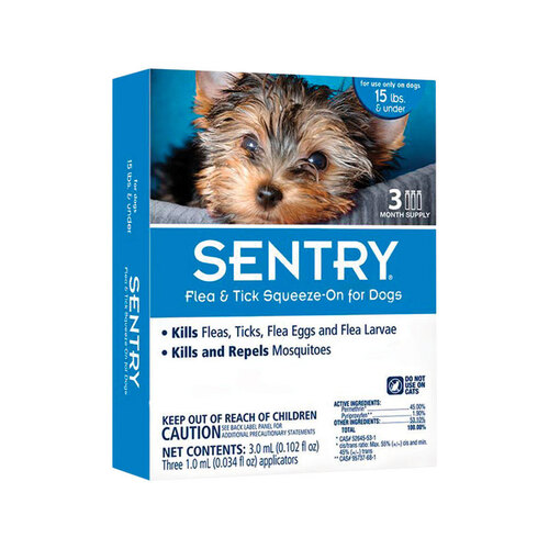 SENTRY 02362 Flea and Tick Drops Liquid Dog 45% Permethrin, 1.9% ...