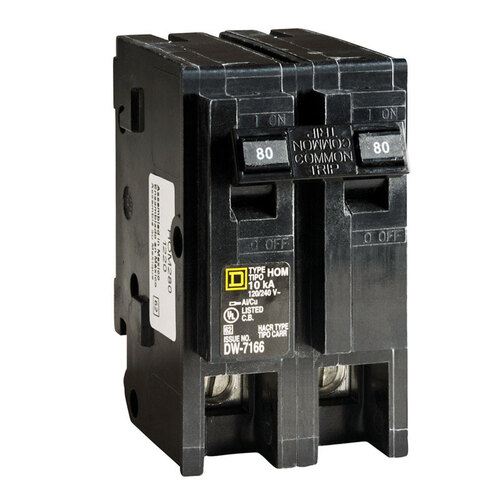 Square D HOM280CP Circuit Breaker HomeLine 80 amps Plug In 2-Pole